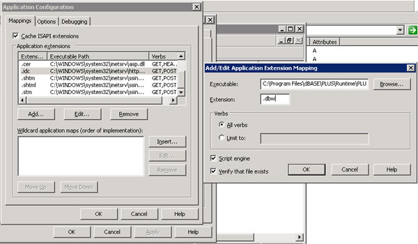 dBASE Web Application Configuration in IIS6