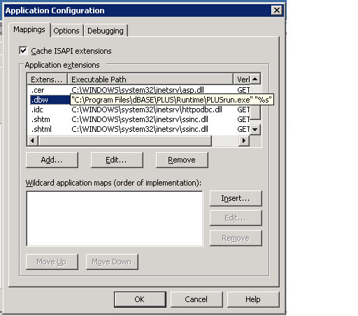 dBASE Web Application Configuration in IIS6